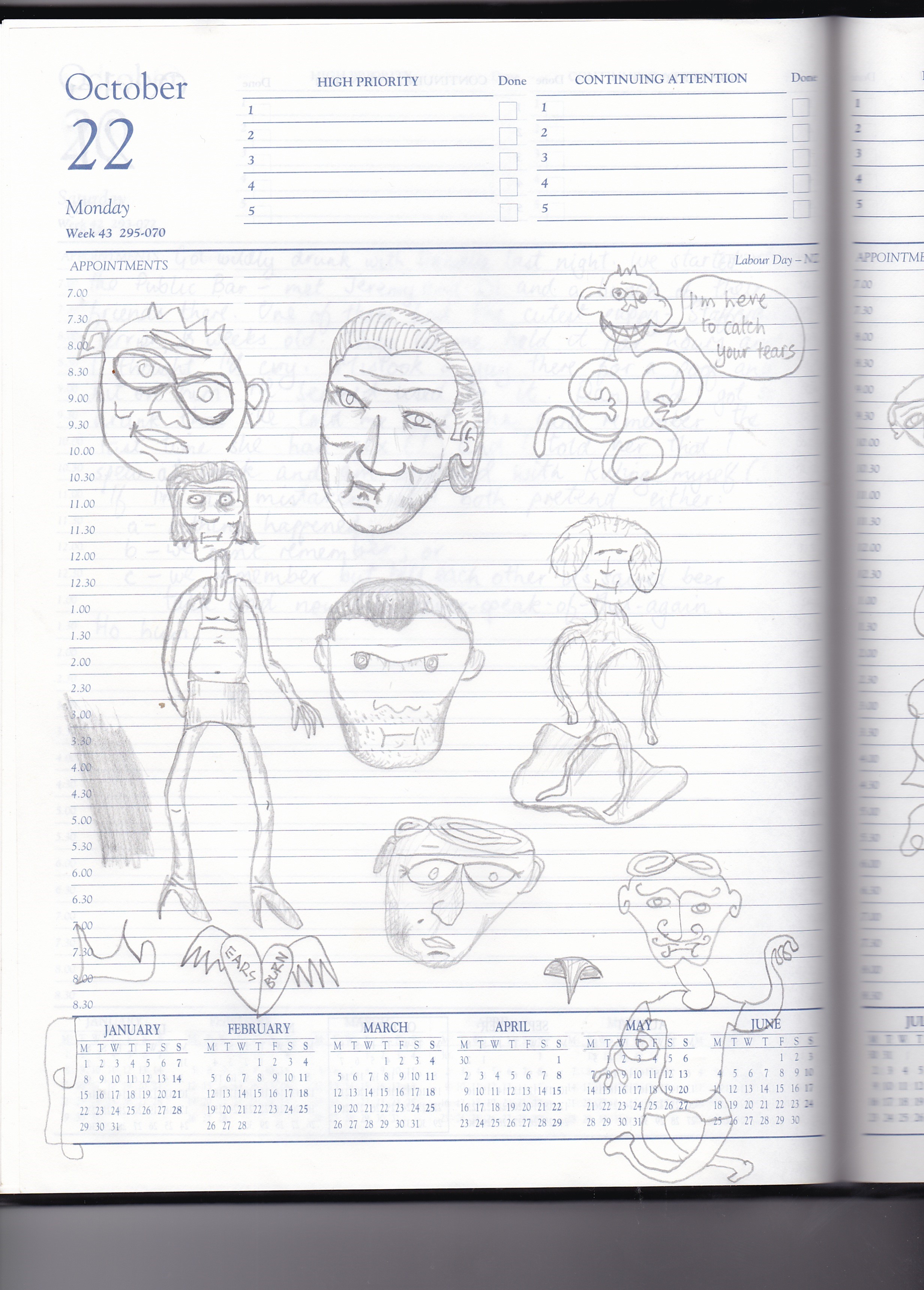 Diary and drawings.